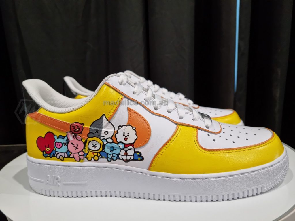BT21 BTS themed AF1 custom shoes - MAD ALICE CUSTOM KICKS