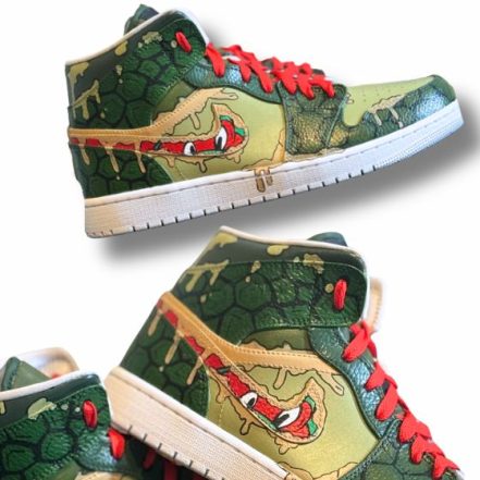 Custom Turtles Jordan 1's - MAD ALICE CUSTOM KICKS